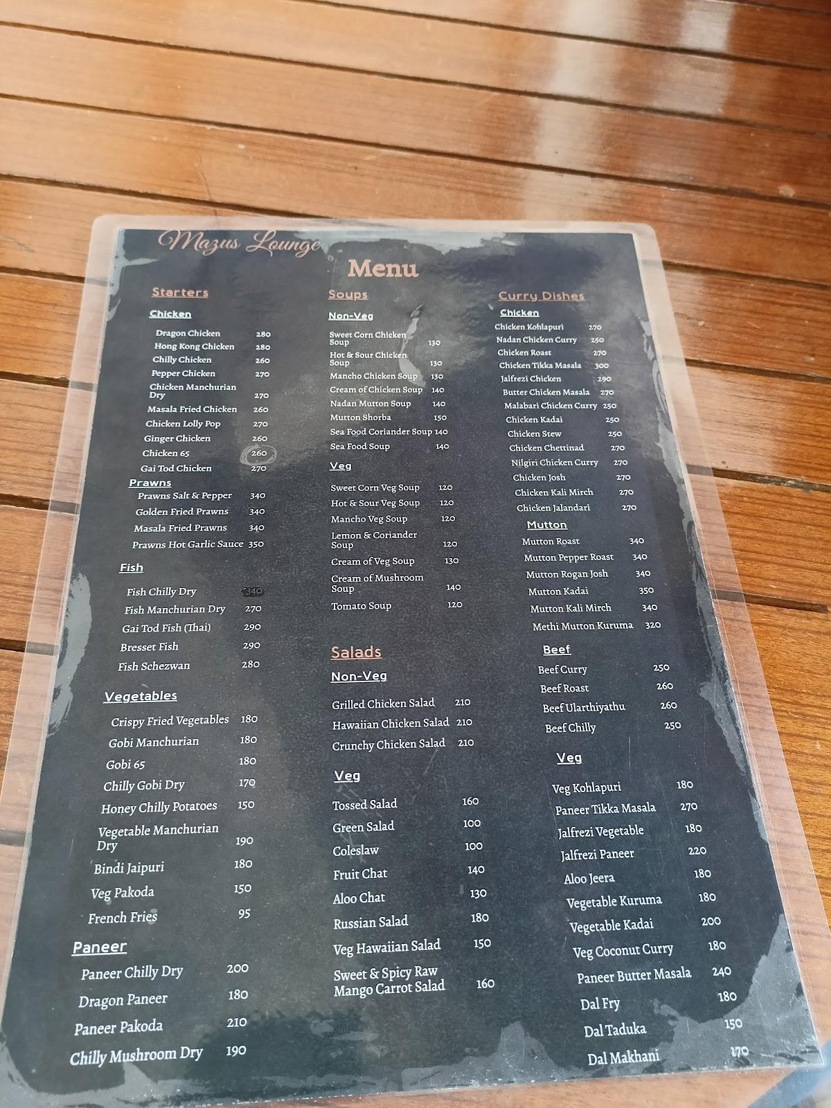 Menu at TURKISH CAFE, Vythiri