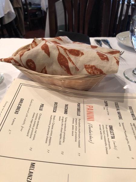 Menu at Tartufo Italian Restaurant, Washington