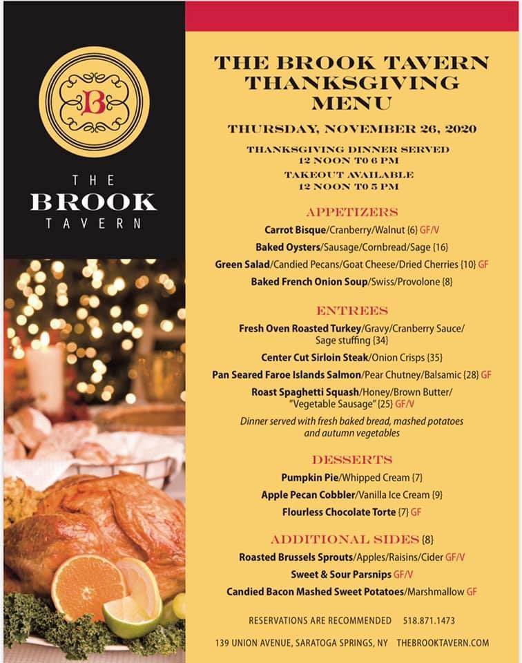 Menu at The Brook Tavern pub & bar, Saratoga Springs