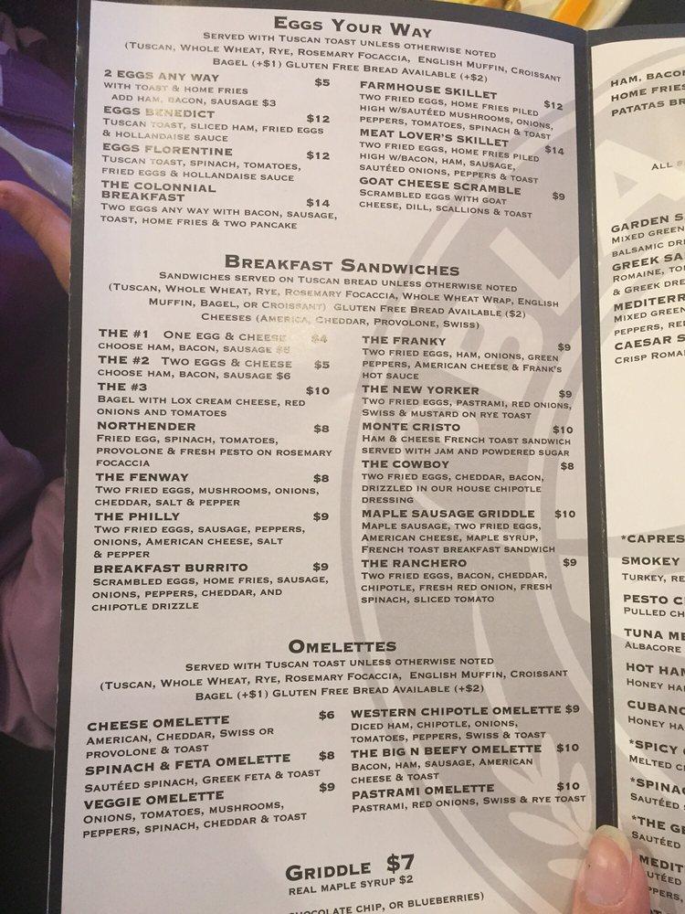 Menu at Blackbird Cafe, Acton