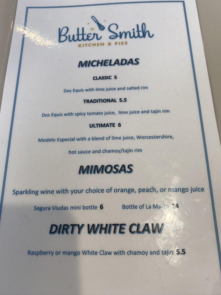Menu at Butter Smith Kitchen & Pies restaurant, El Paso, N Zaragoza Rd