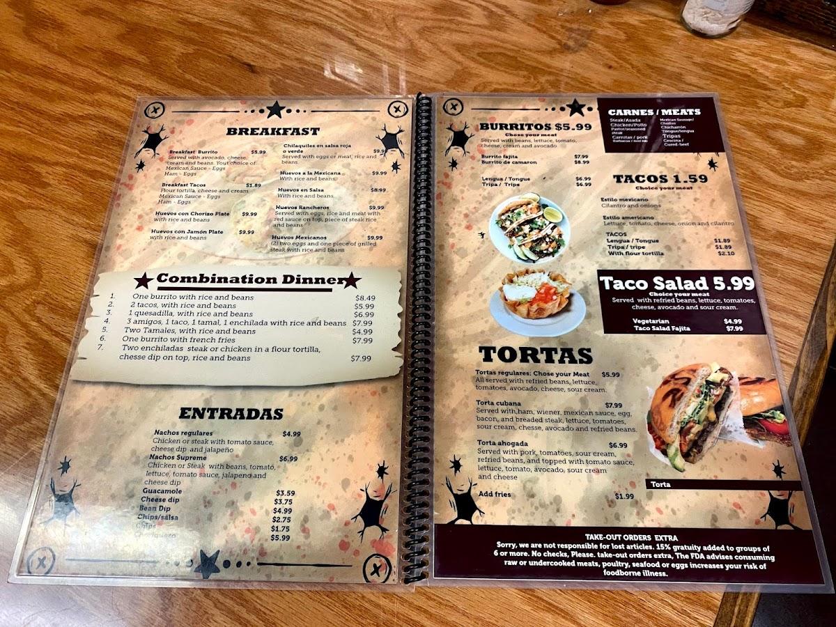 Menu at El Palomino Taqueria restaurant, Huntsville, 518 Jordan Ln NW