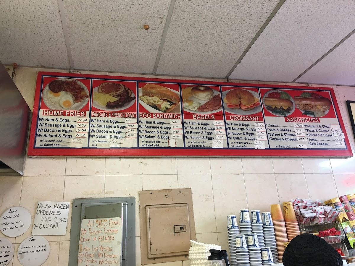 Menu at Castle Hill National Bakery, New Rochelle