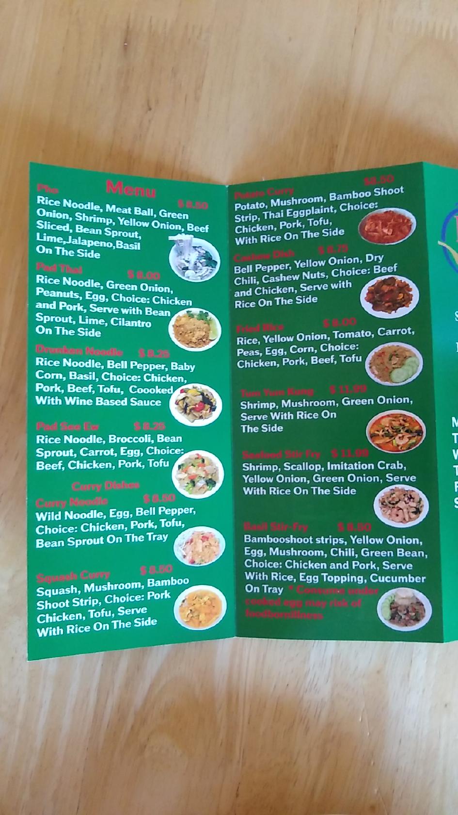 Menu at Dan's Kitchen restaurant, Sturgeon Bay