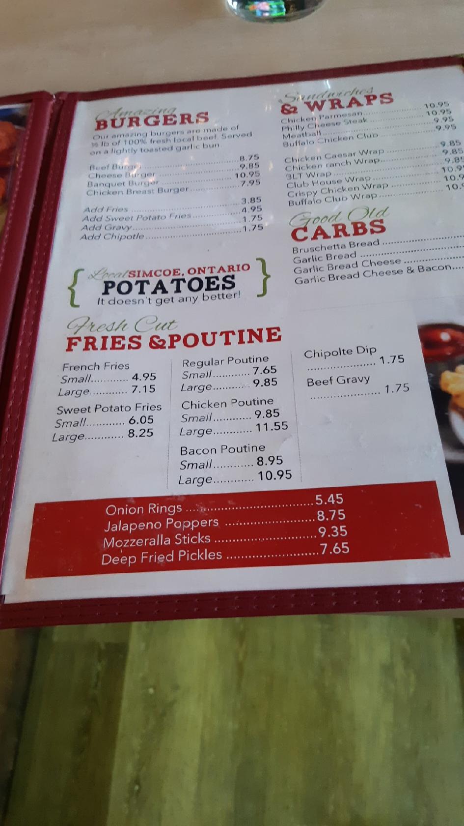 Menu at Main 88 Pizza Pub, Hagersville