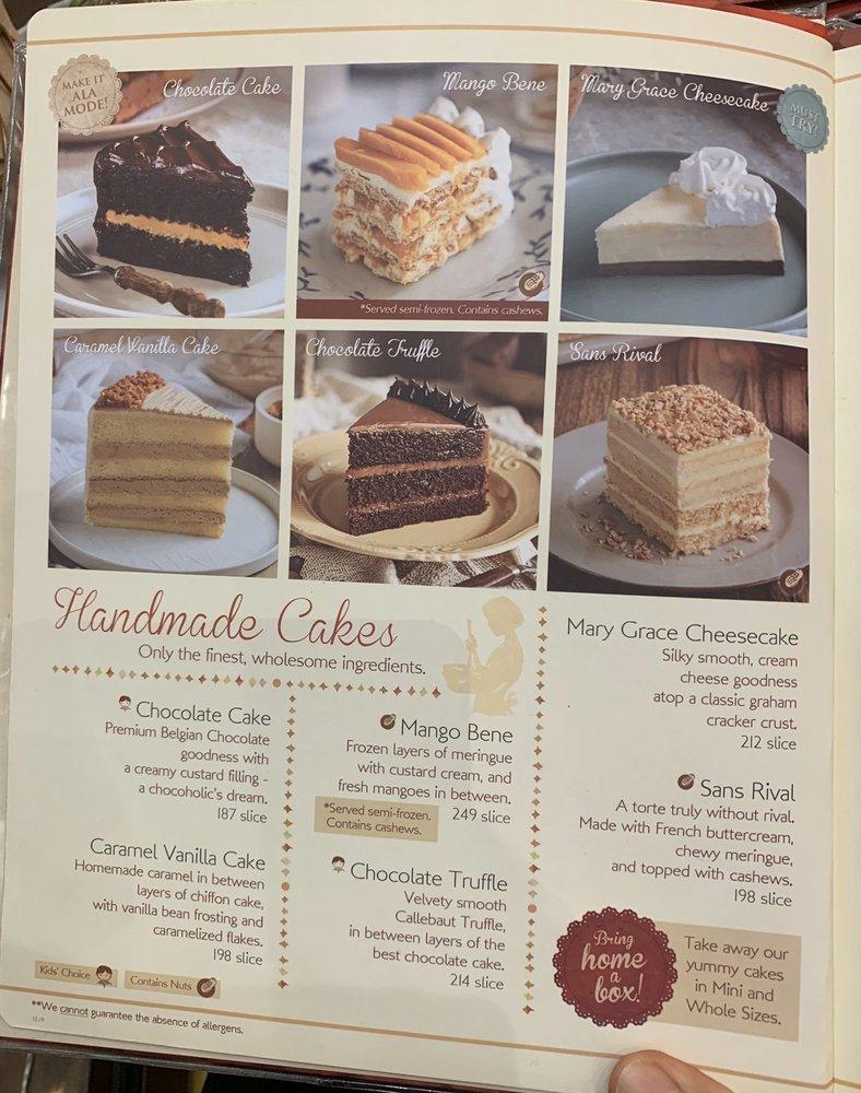 Menu at Mary Grace cafe, Quezon City, Eastwood Mall