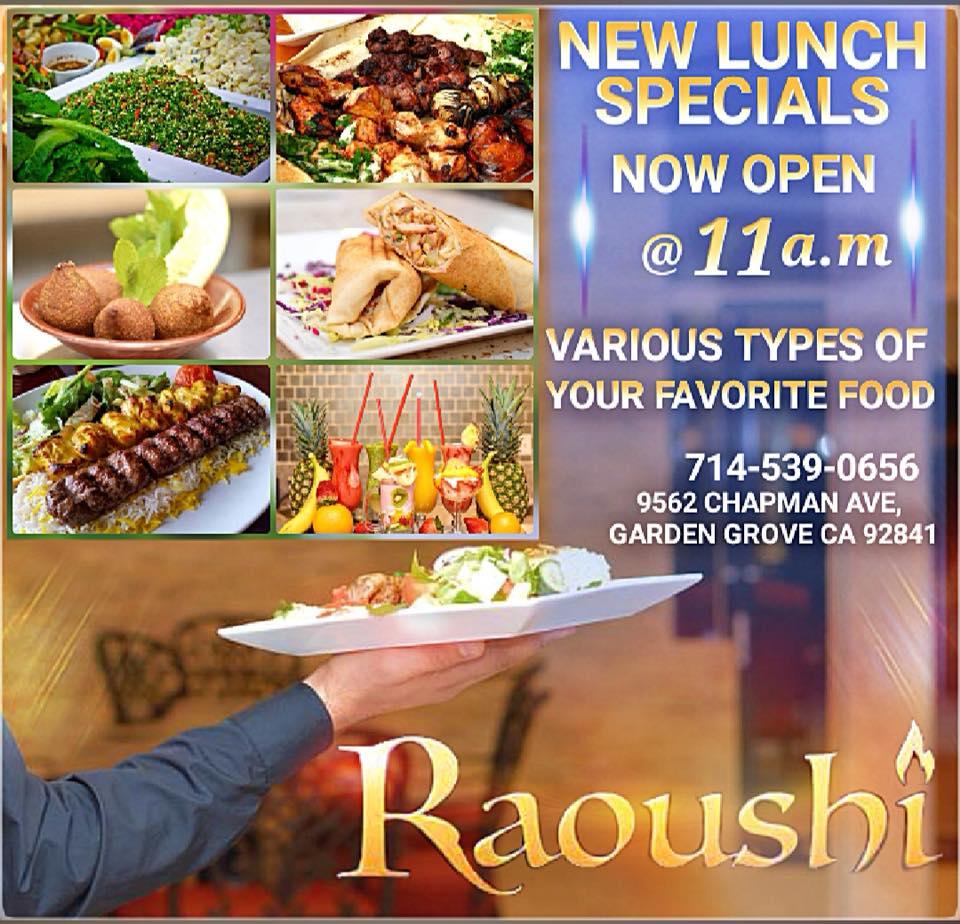 Menu at Raoushi Lebanese Restaurant, Garden Grove