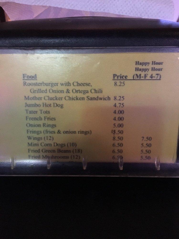 Menu at Red Rooster pub & bar, Oceanside, Oceanside Blvd