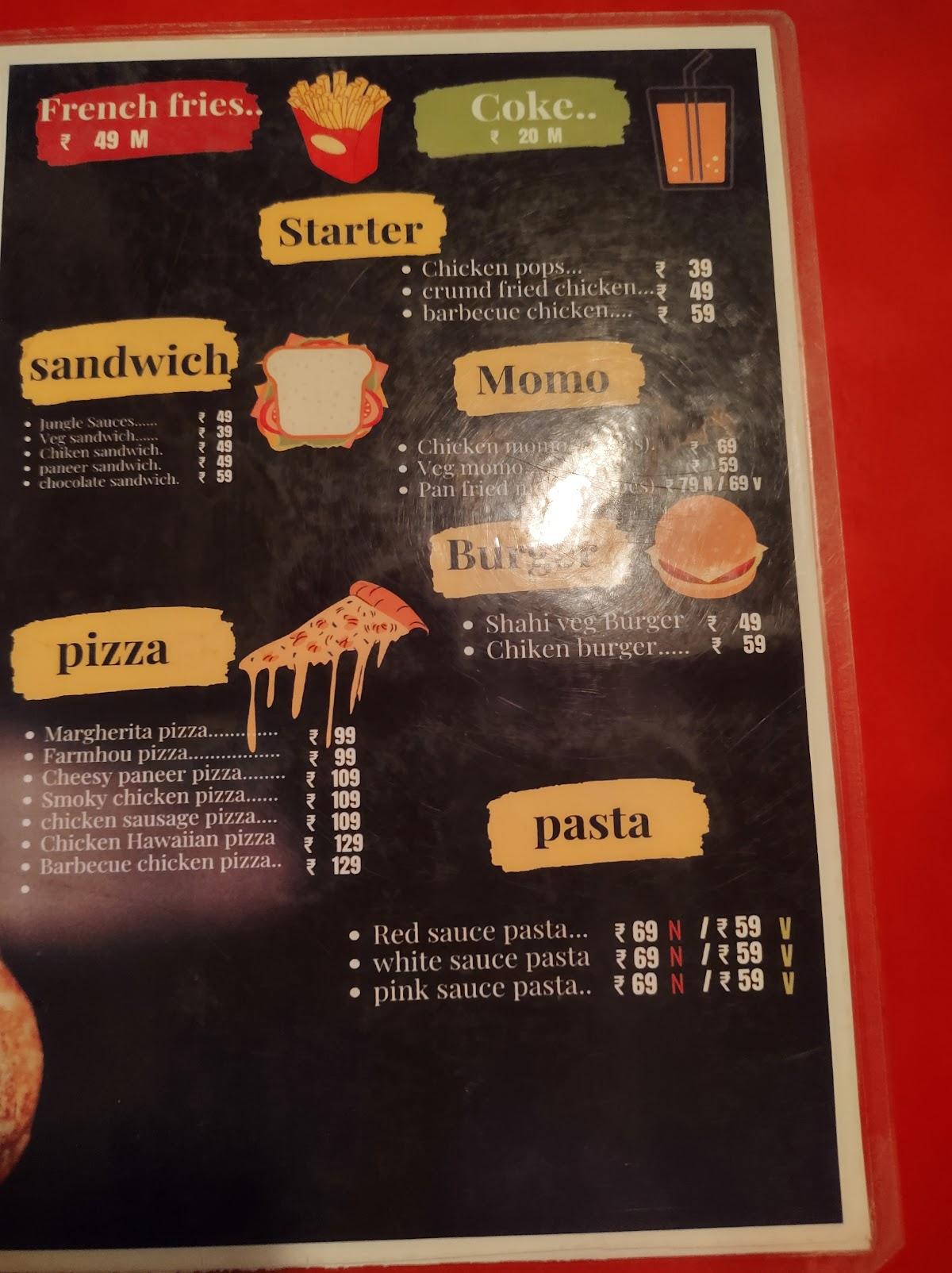 Menu at ZERO CAFE, Bongaon