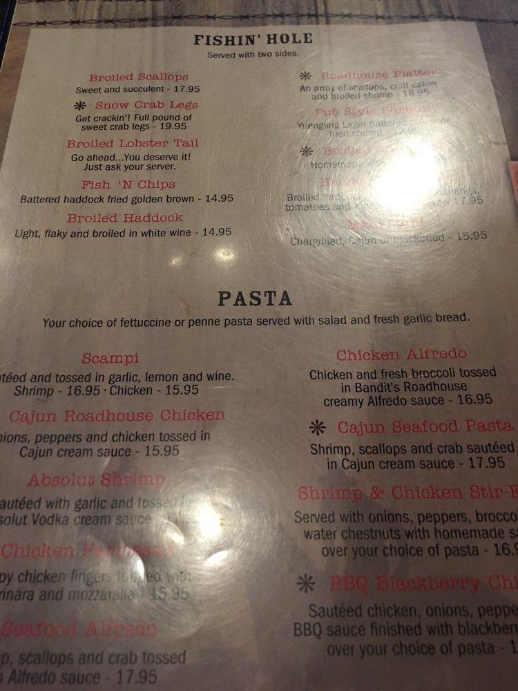 Menu at Bandit's Roadhouse pub & bar, Berwick