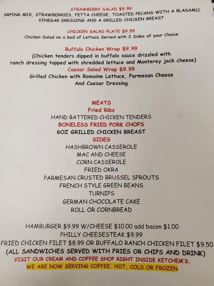 Menu at Ketchem's Restaurant, Catering and Venue, Hartford