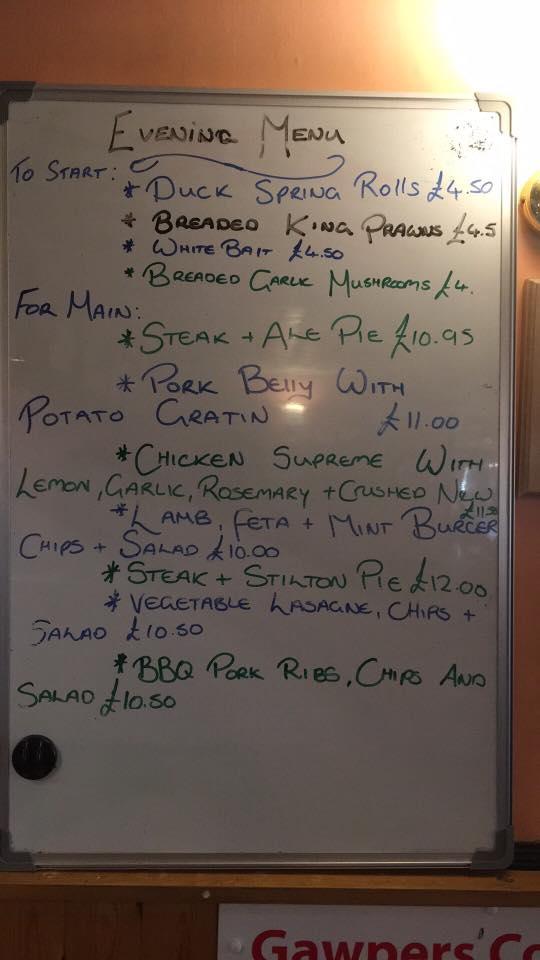 Menu at Stag Inn pub & bar, West Acre
