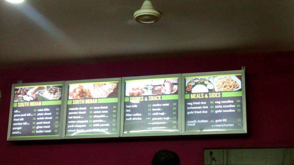 Menu at Dosa Village, Chennai, 2