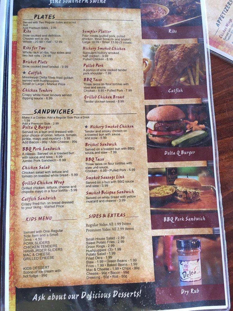 Menu at Delta Q & Deli BBQ, Forrest City