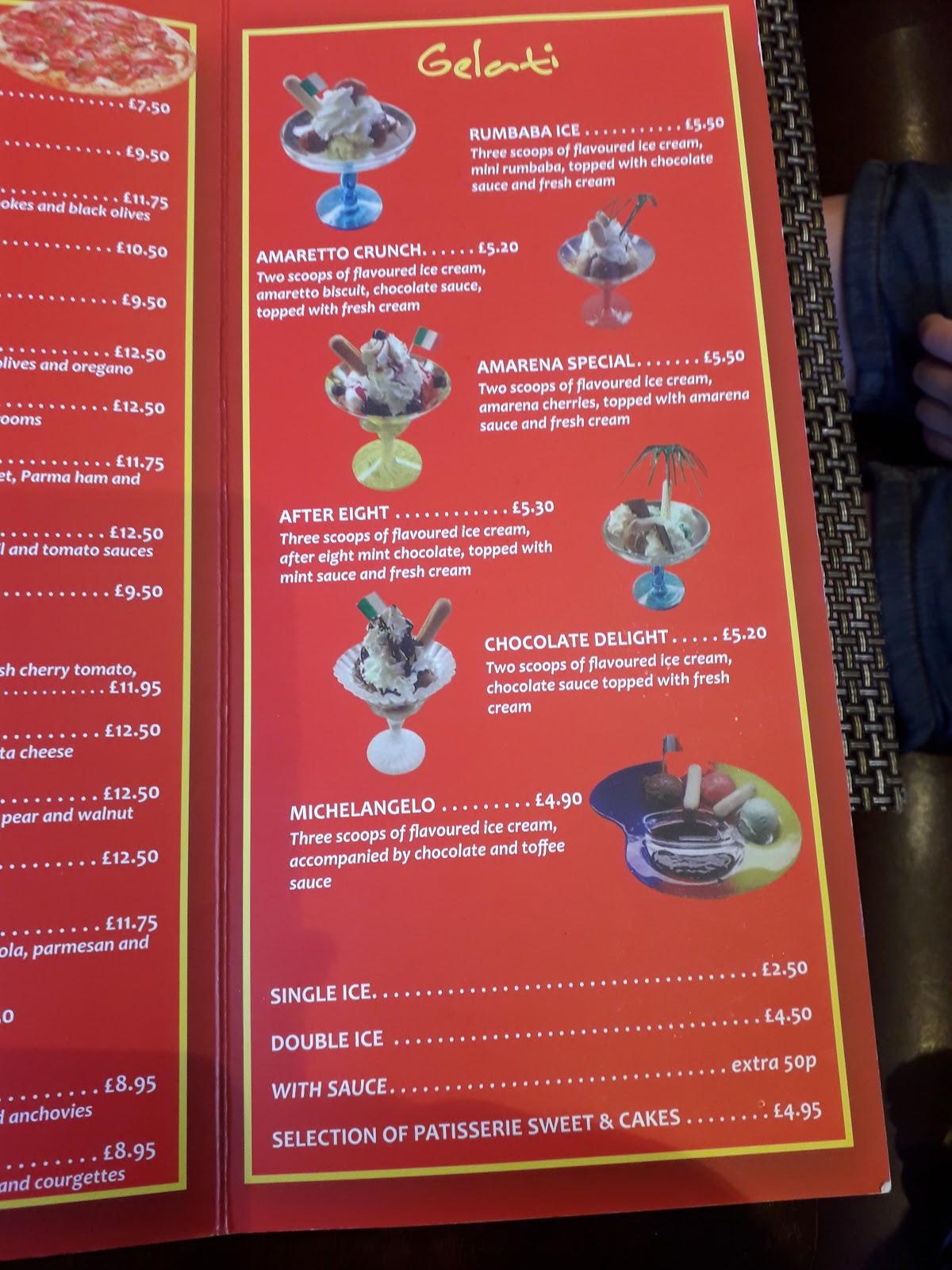Menu at La Zia Maria Pizzeria, Broadstairs