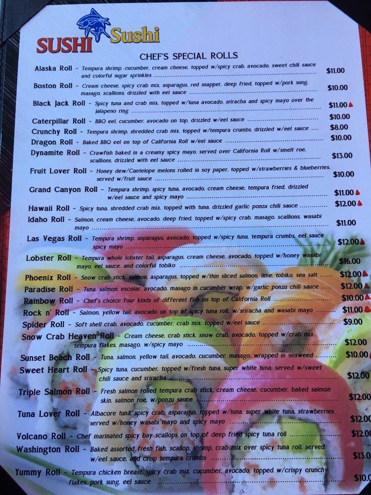 Menu at Sushi Sushi restaurant, Nampa