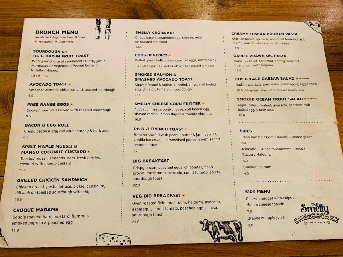 Menu at The Smelly Cheesecake Strathfield restaurant, Strathfield