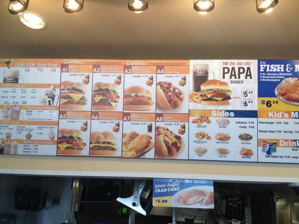 Menu at A&W Restaurant, Auburndale