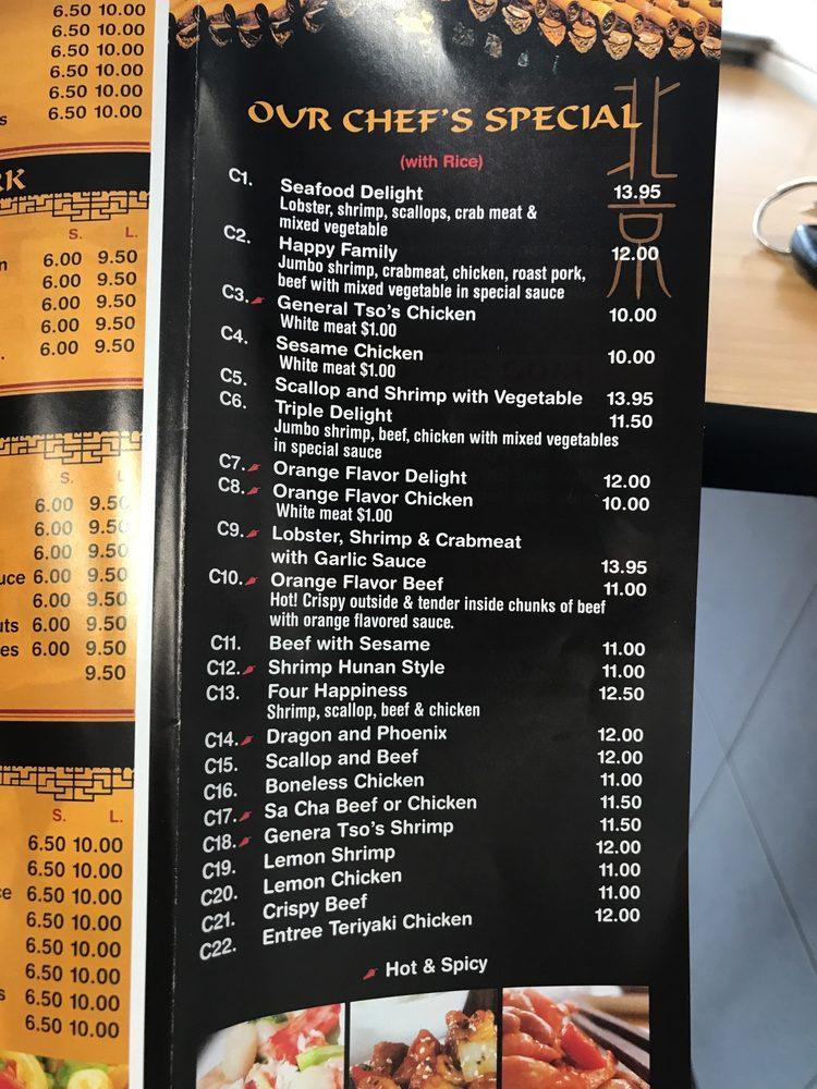 Menu at Bei Jing Chinese Restaurant, Severna Park