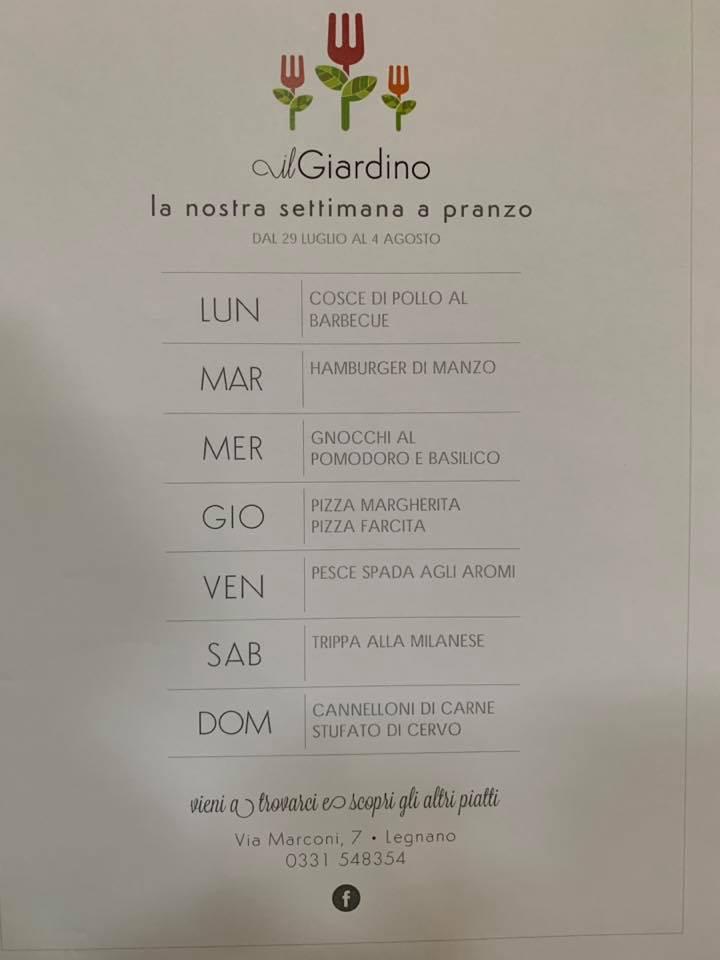 Menu at IL GIARDINO Ristorante self service, Legnano