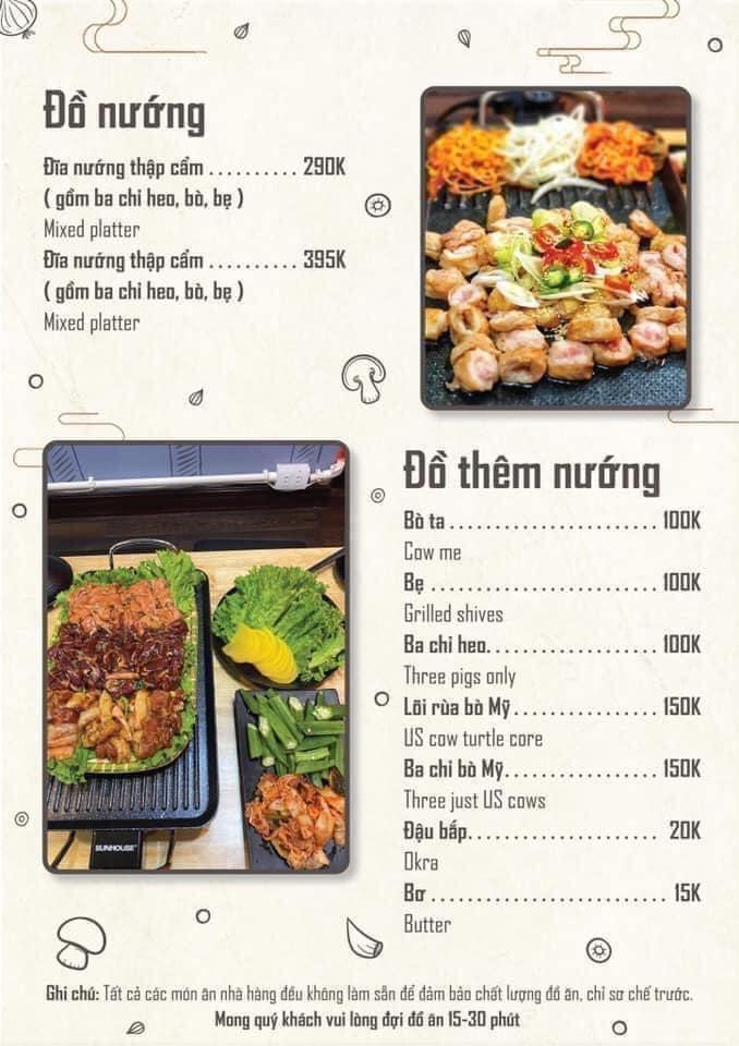 Menu at Trà Cúc Như Ý Hải Phòng restaurant, Hai Phong