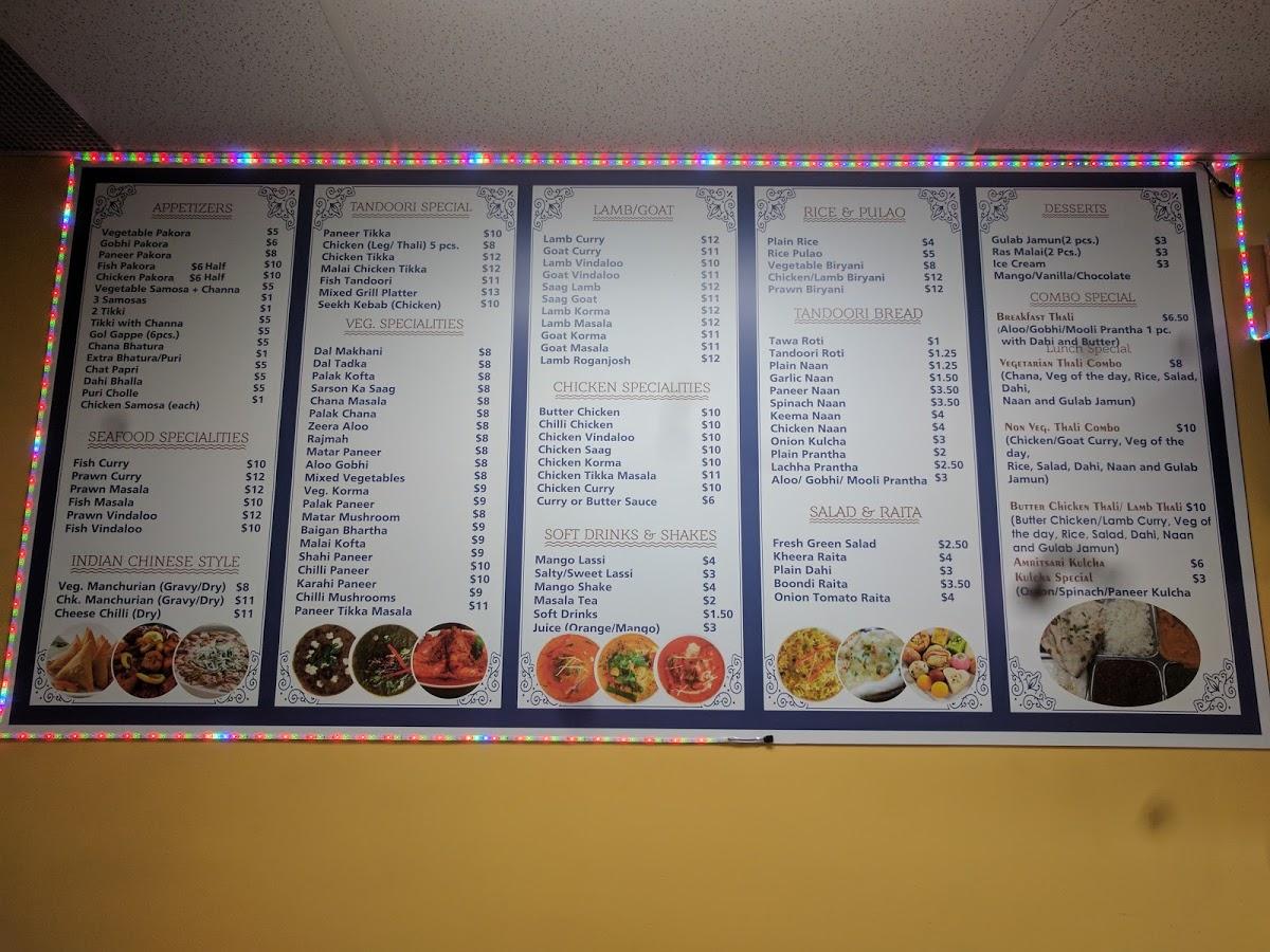 Menu at Saini Sweets Restaurant, Surrey