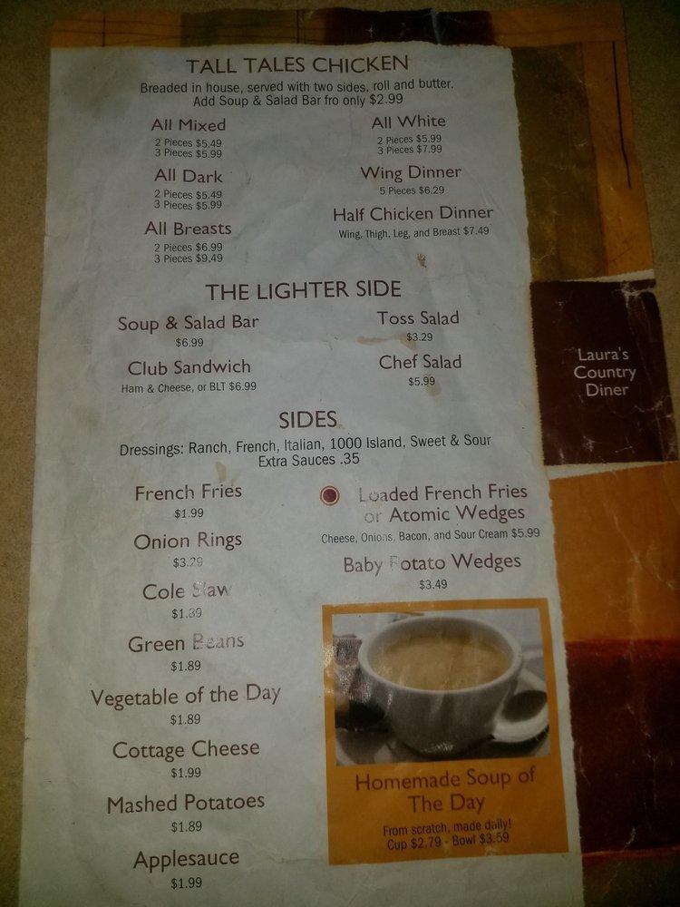 Menu at Tall Tales restaurant, Laura