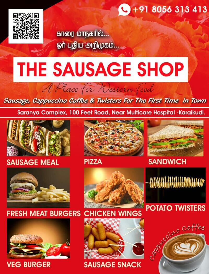 Menu at The Sausage Shop, Karaikudi