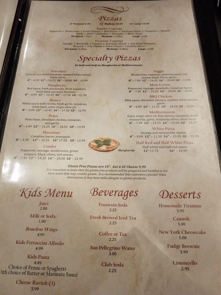 Menu at Portofinos Pizza and Pasta pizzeria, Parker