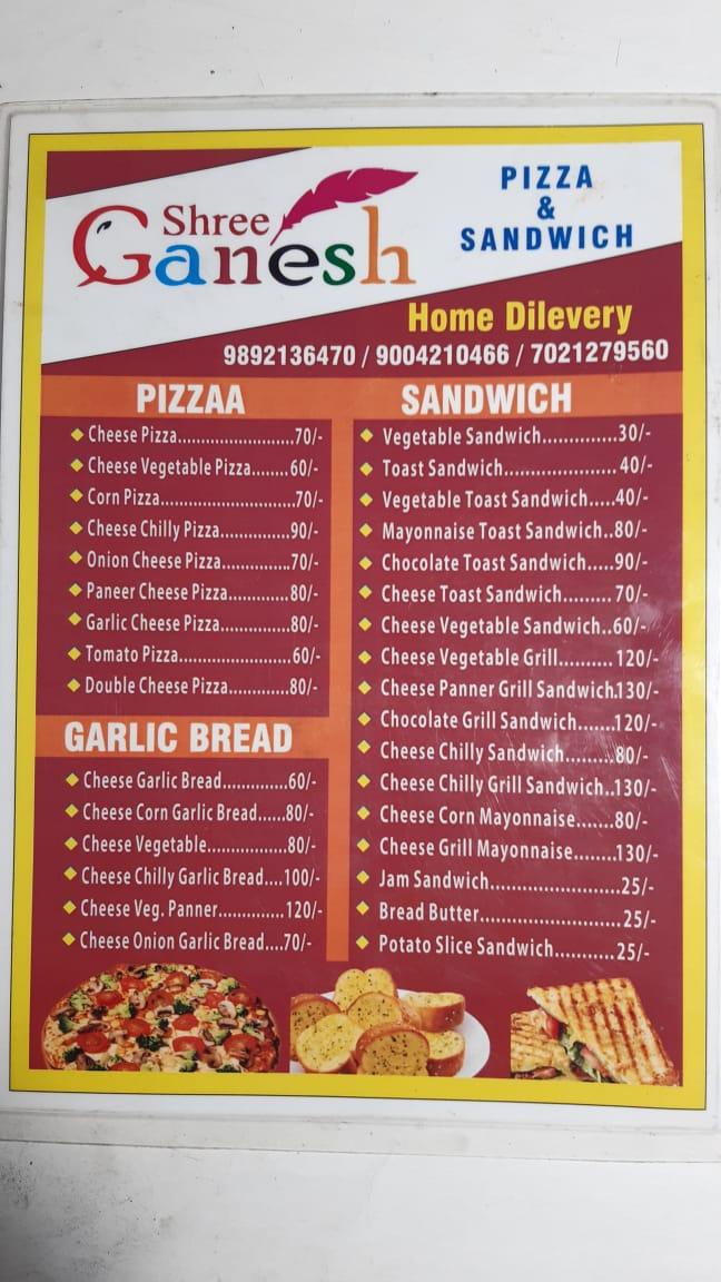 Menu at Shree Ganesh Dosa, Mumbai
