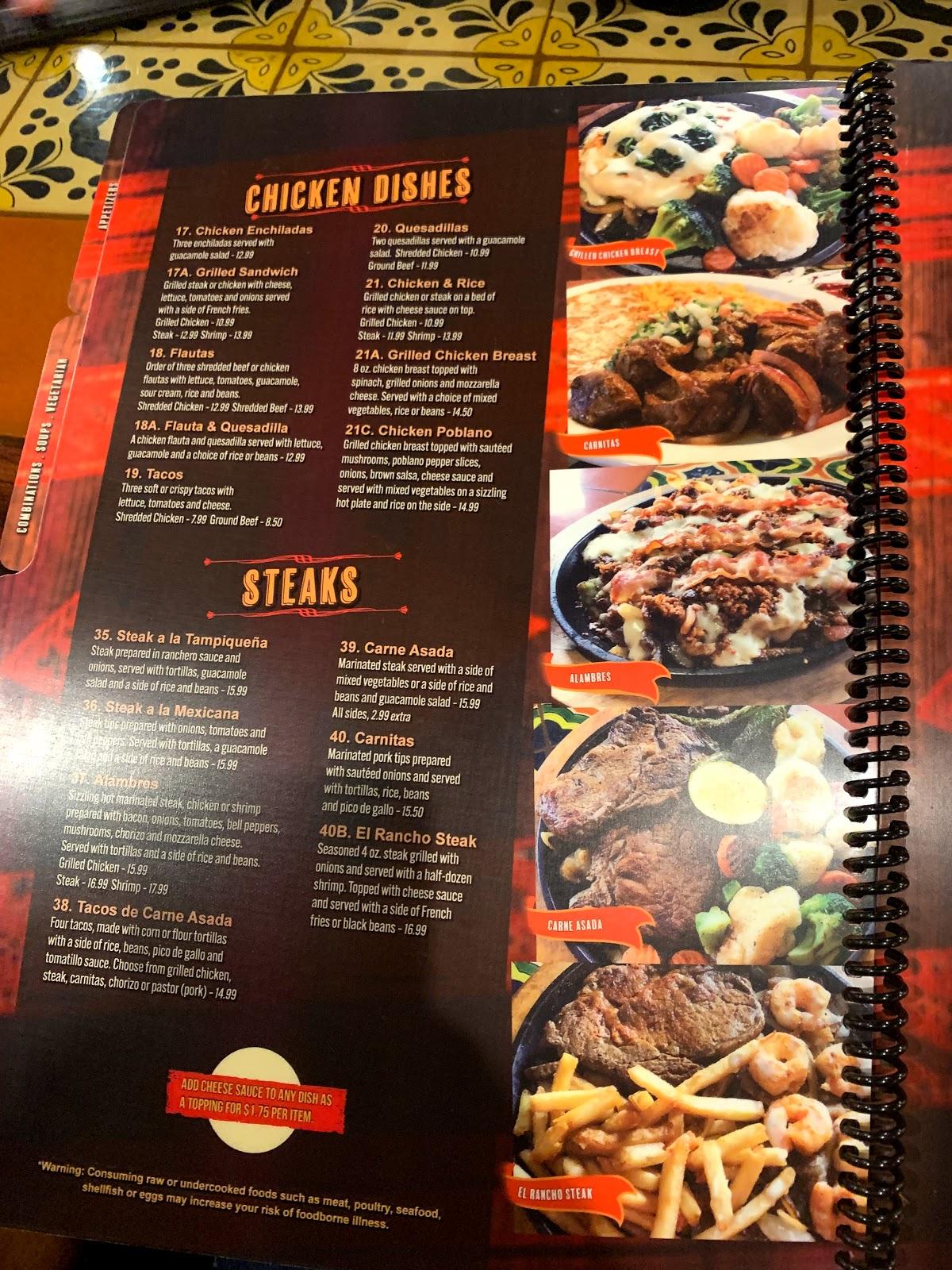 Menu at Don Carlos Méxican Restaurant, Daphne
