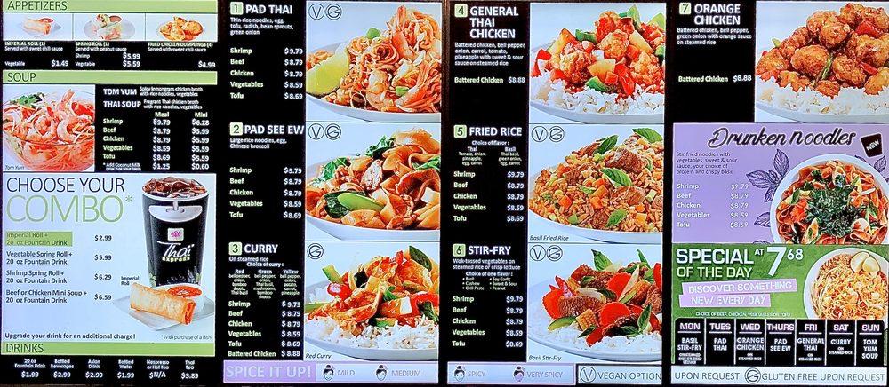 Menu at Thai Express restaurant, Daly City, 66 Serramonte Center