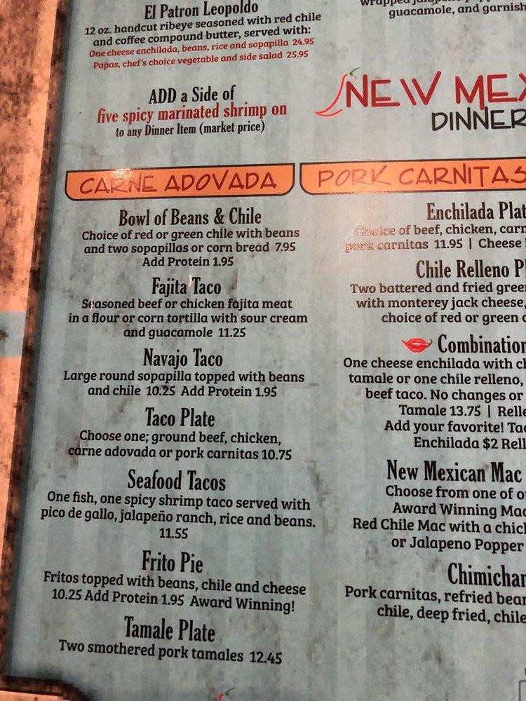 Menu at The Chile Pod restaurant, Farmington