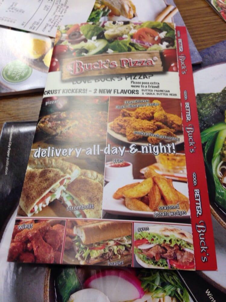 Menu at Buck's Pizza pizzeria, Charleston, Sam Rittenberg Blvd