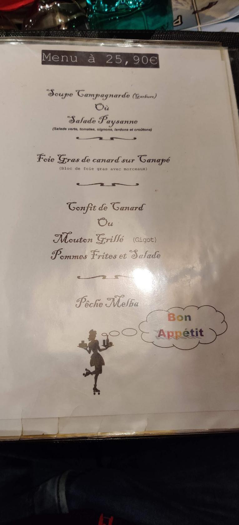 Menu at Chez Lulu restaurant, Sailhan, 2 Route d'ens