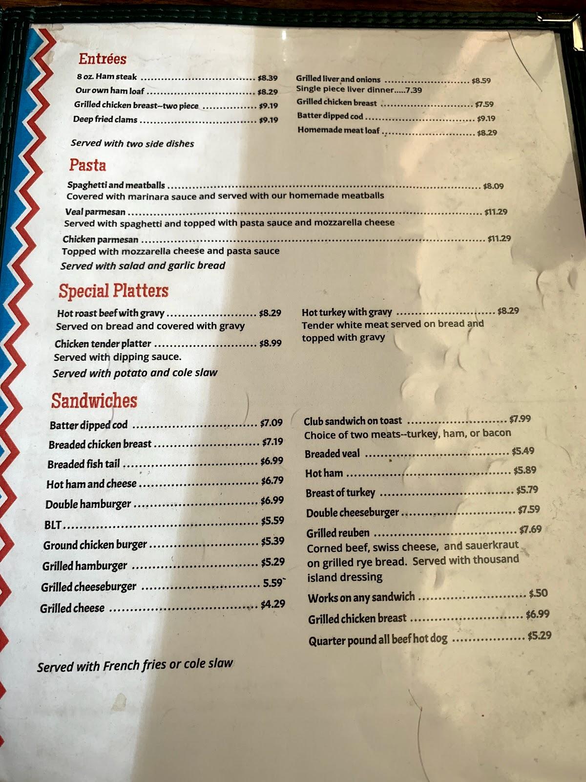 Menu at Dee's Restaurant, New Philadelphia, C Bowers Ave NW