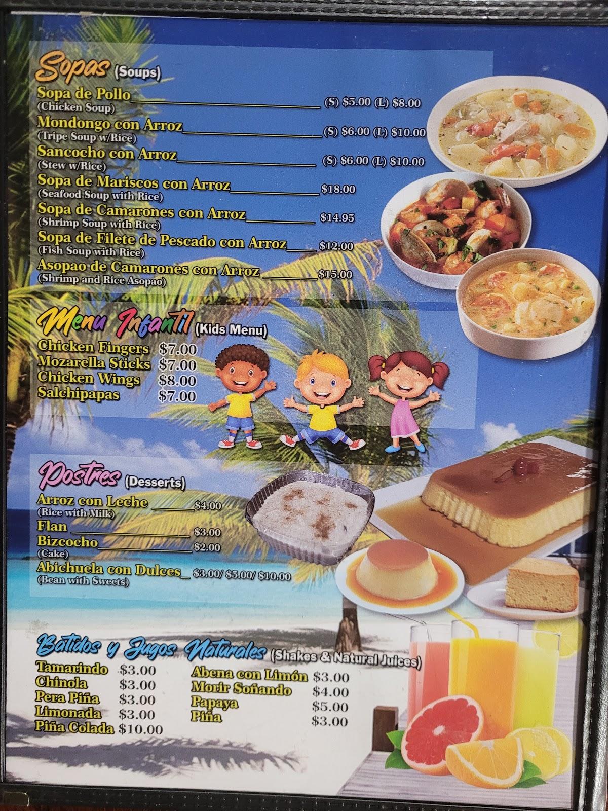 Carta de El Típico Dominicano Restaurant, Plainfield