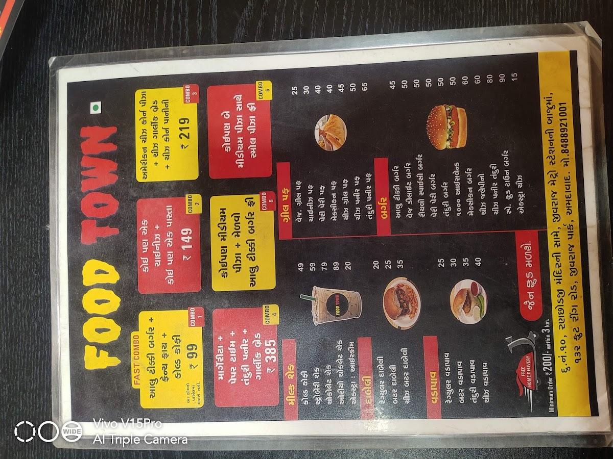 Menu at Food Town, Ahmedabad
