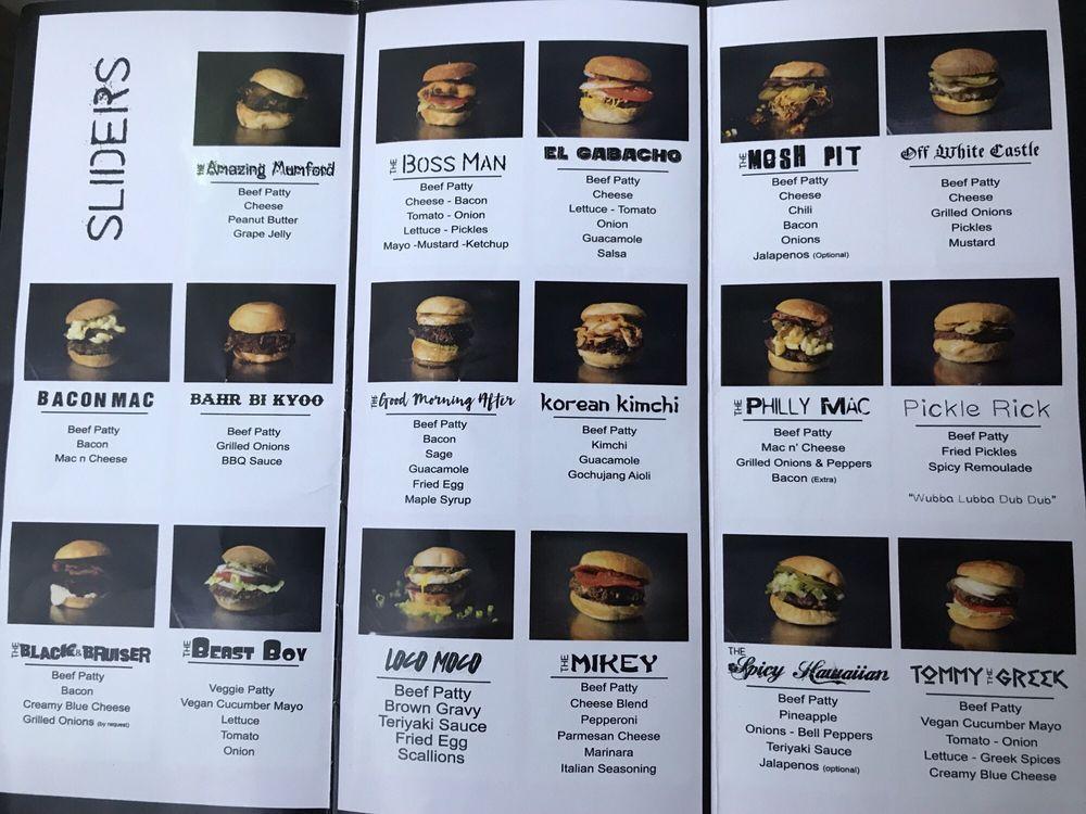 Menu at Mega Bites Sliders Co. restaurant, Marshall