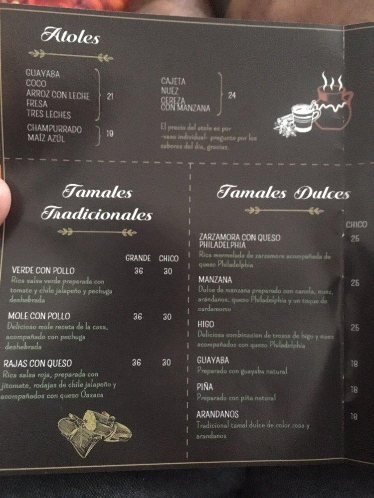 Menu at Tamales Doña Emi restaurant, Naucalpan, de