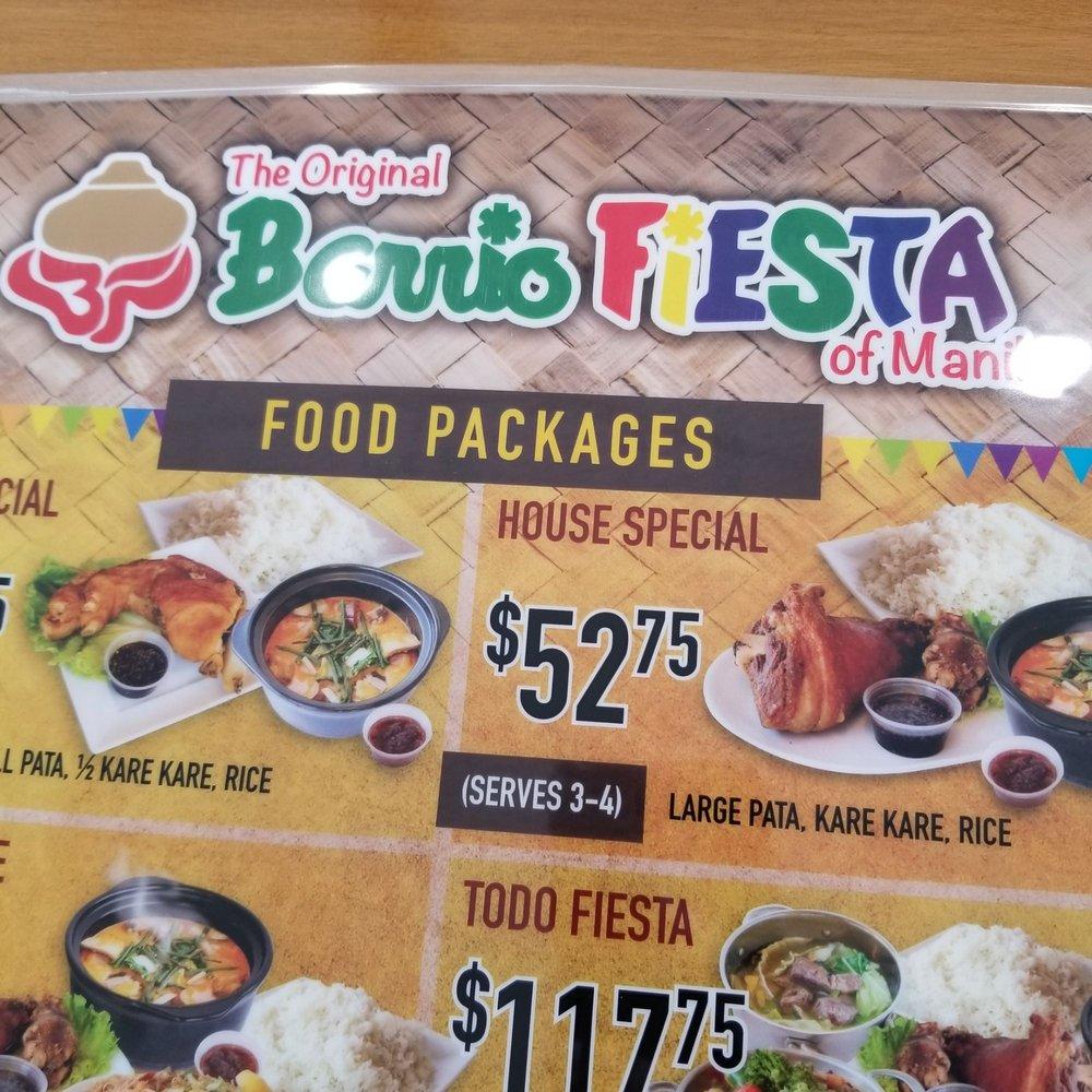 Menu at The Original Barrio Fiesta Of Manila, Anaheim