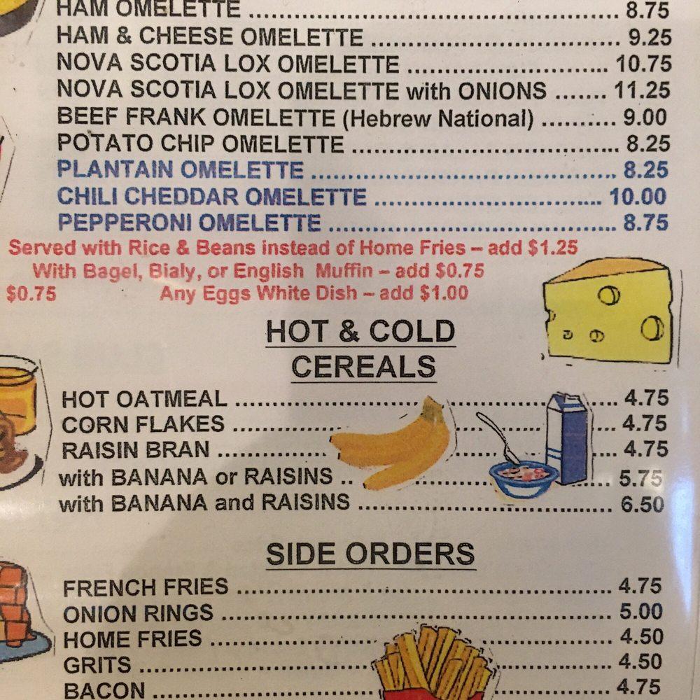 Menu at La Bonbonniere cafe, New York City