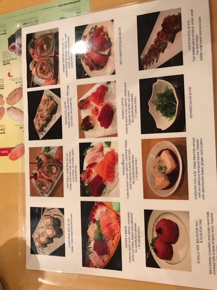 Menu at Akai Hana restaurant, San Diego