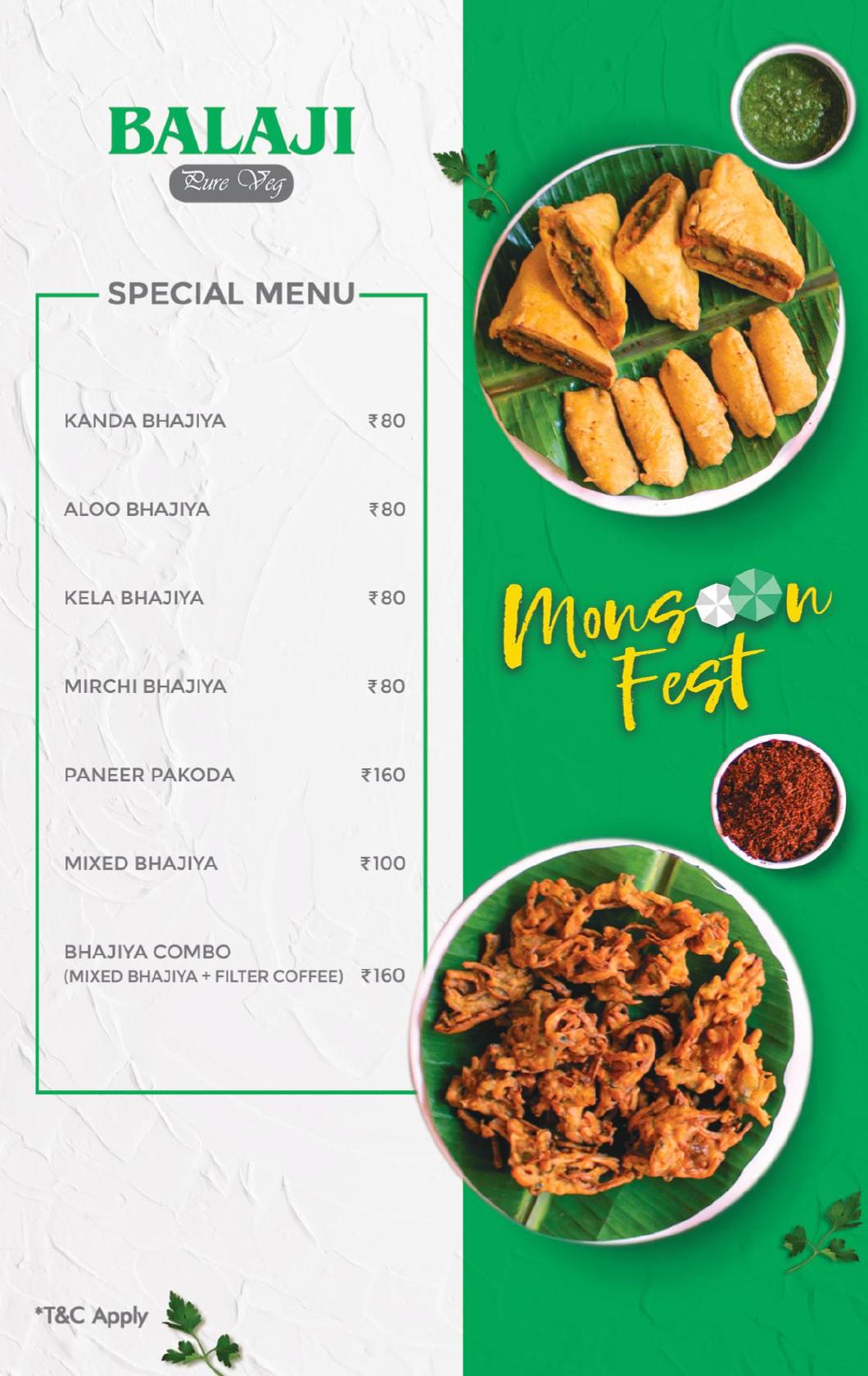 Menu at Balaji Pure Veg Restaurant, Mumbai, Shop No.5