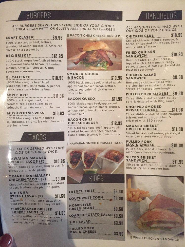 Menu at CRAFThouse Kitchen & Tap restaurant, San Marcos
