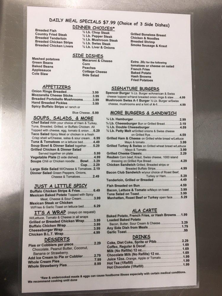 Menu at Crossroads 46 Diner steakhouse, Spencer