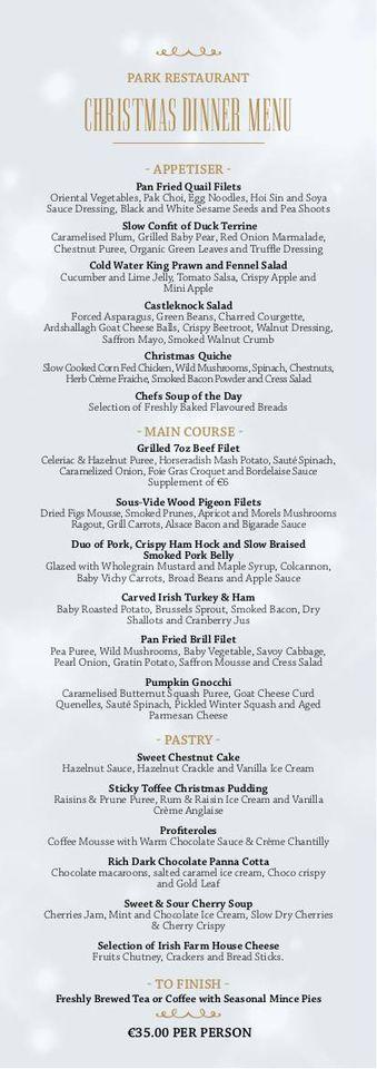 Menu at Earth & Vine Restaurant, Dublin