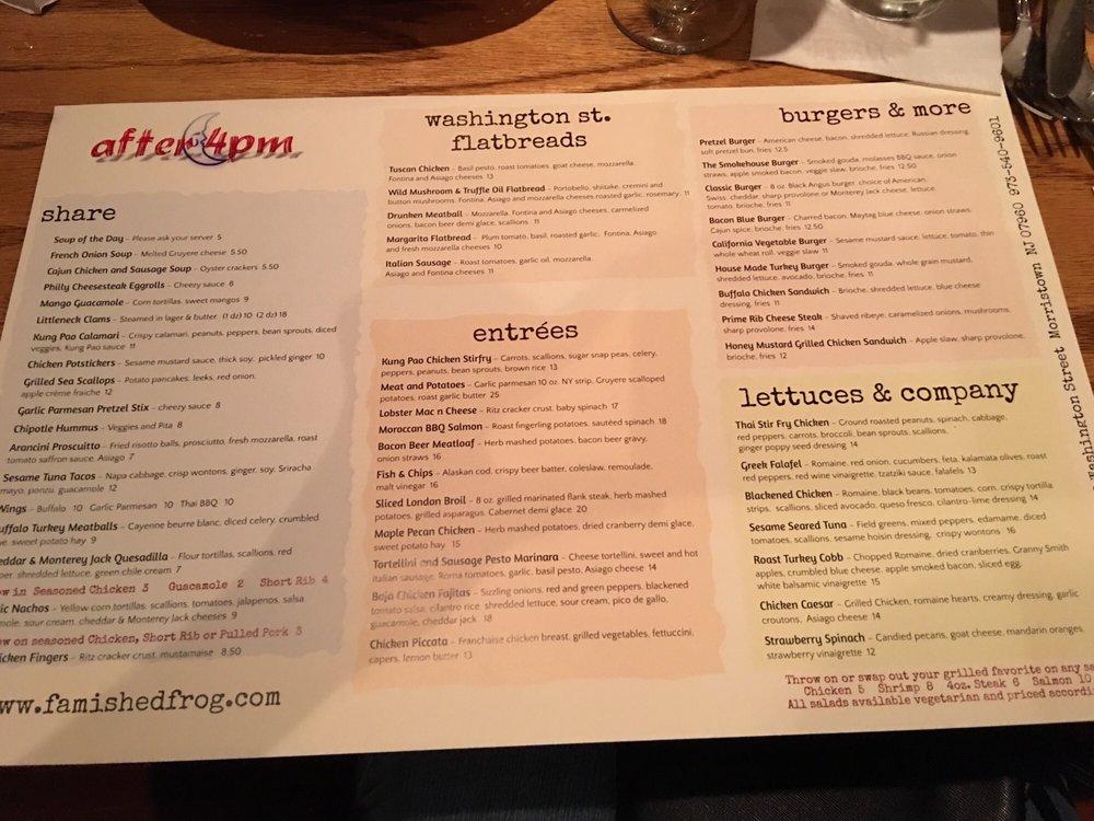 Menu at The Frog Restaurant and Sports Bar, Morristown