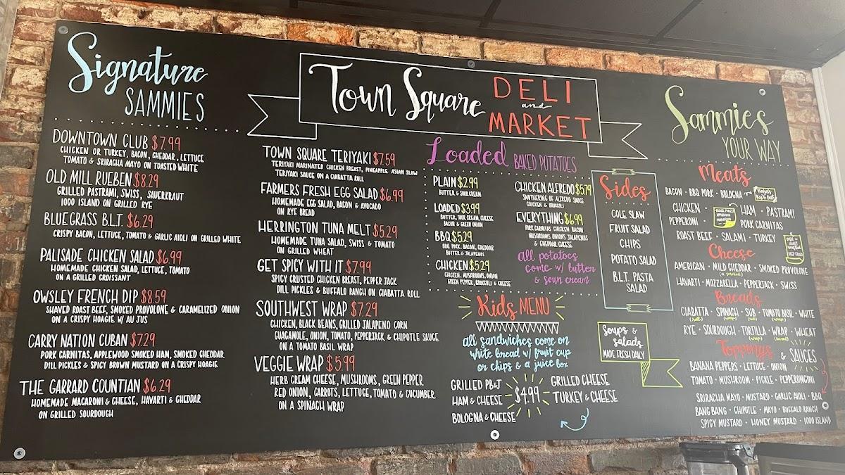Carta del restaurante Town square deli & market, Lancaster
