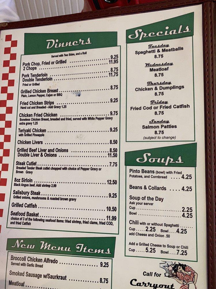 Menu at Hillview Family Diner restaurant, Louisville